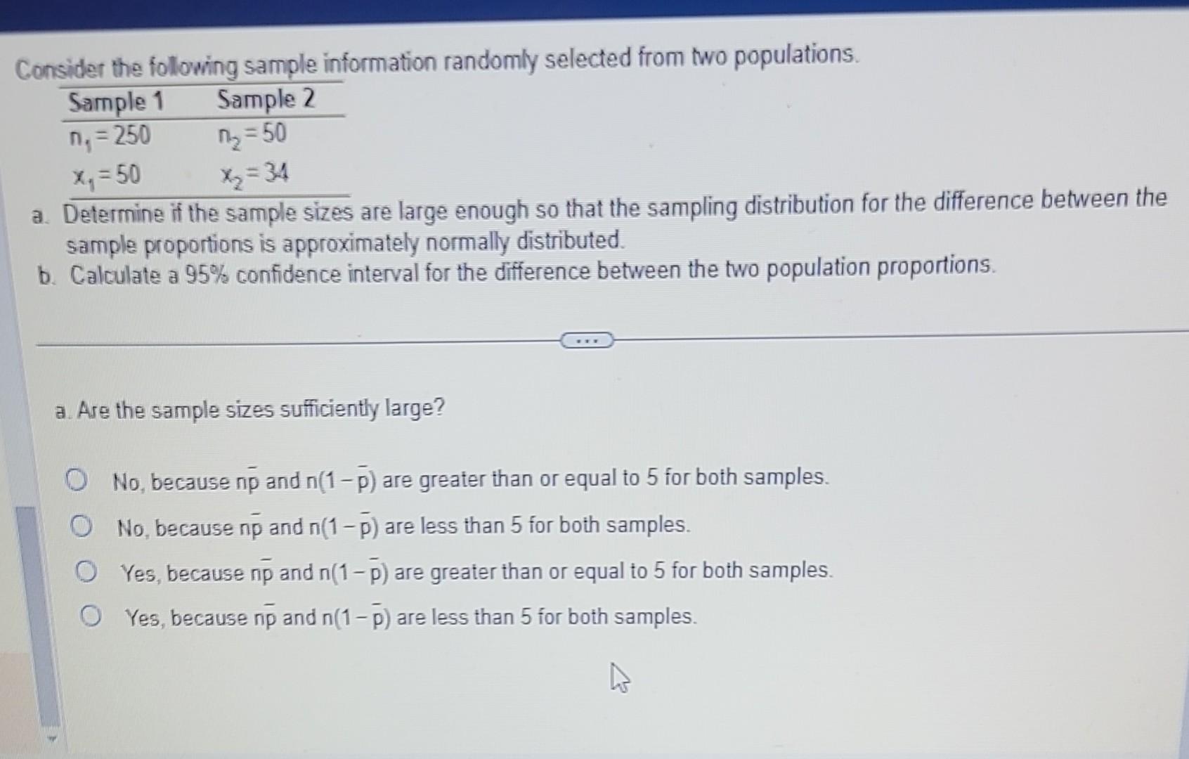 Solved Consider the following sample information randomly | Chegg.com