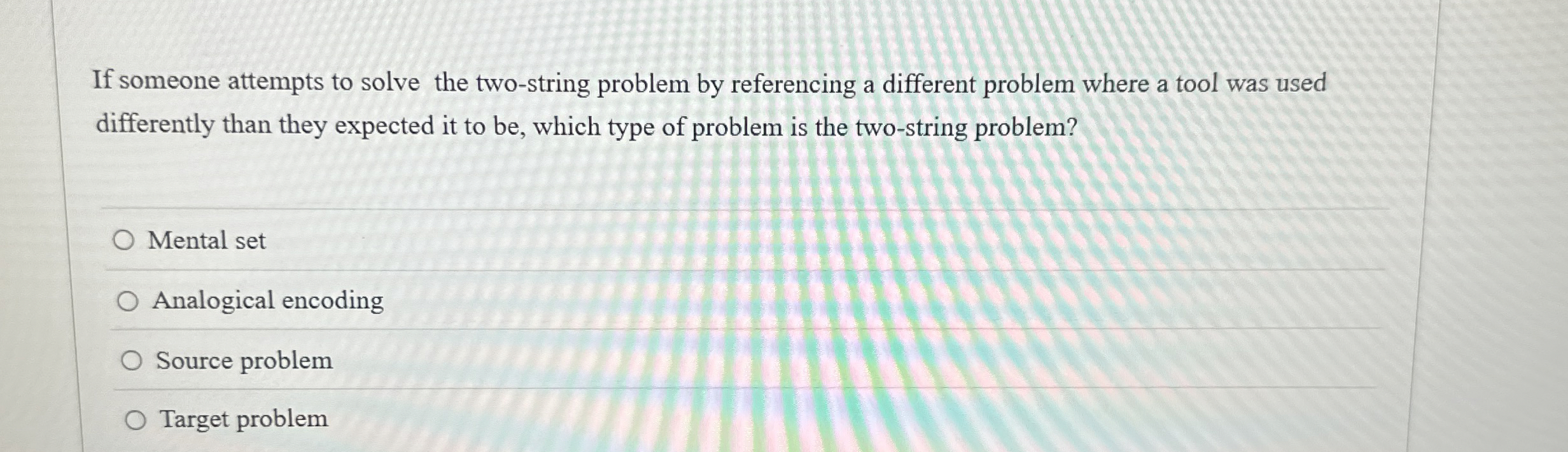 Solved If someone attempts to solve the two-string problem | Chegg.com