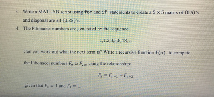 Solved 3. Write a MATLAB script using for and if statements | Chegg.com
