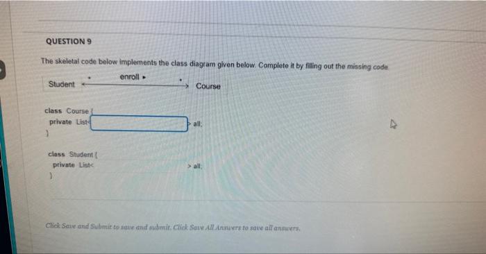 Solved The skeletal code below implements the class diagram | Chegg.com