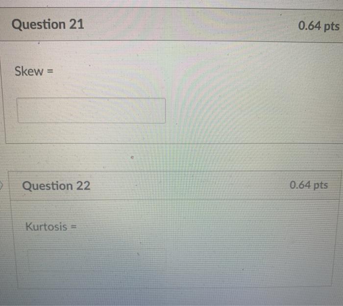 Solved Use the following Data Set to Answer Questions 12 - | Chegg.com