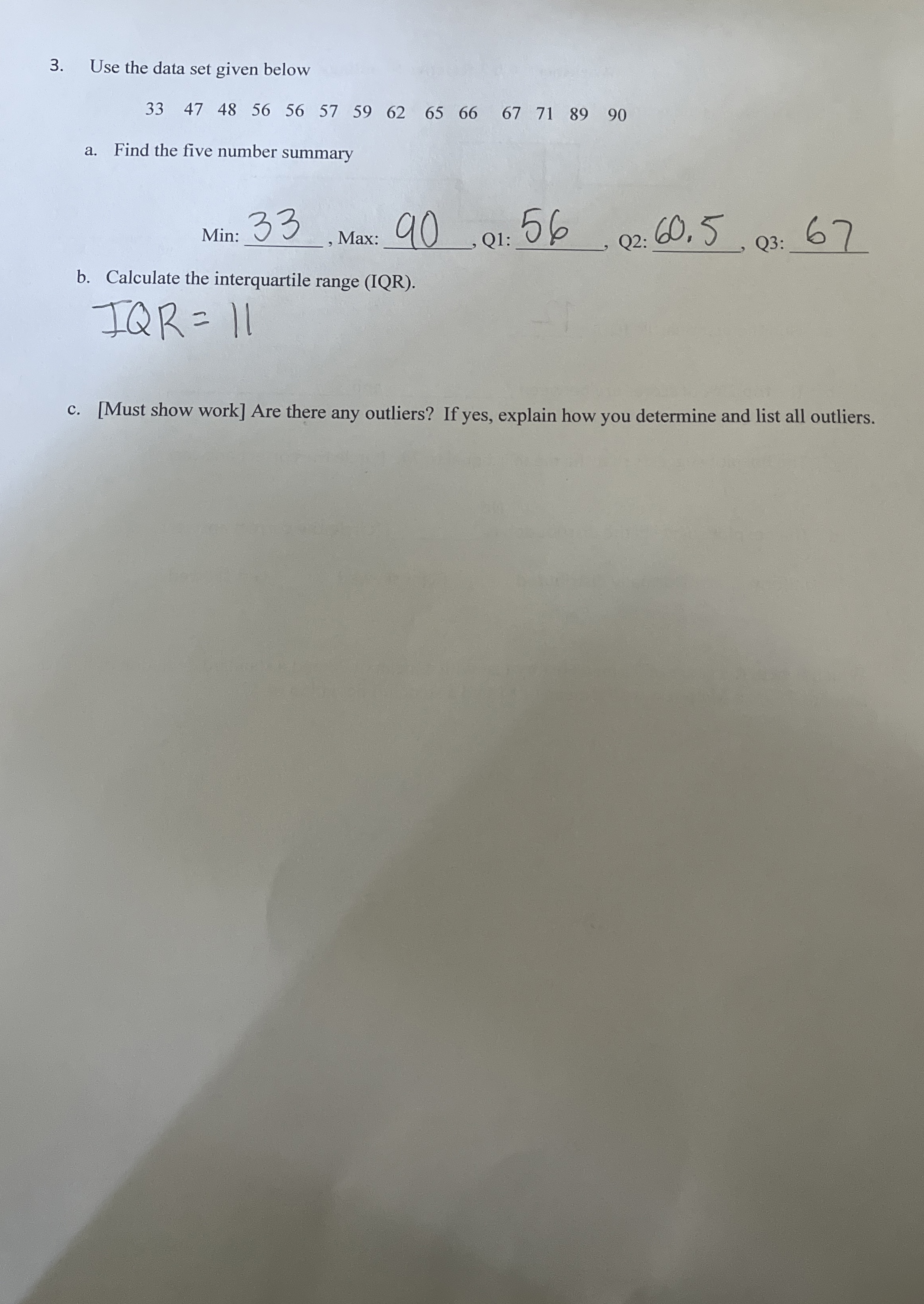 Use the data set given | Chegg.com