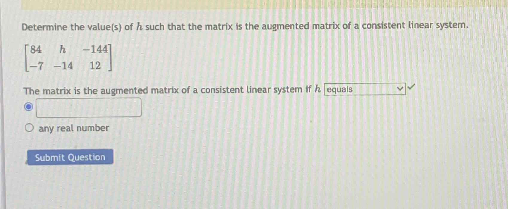 Solved Determine the value(s) ﻿of h ﻿such that the matrix is | Chegg.com