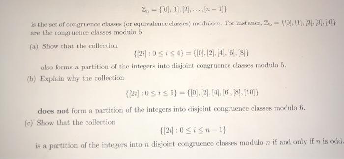 Solved 2. = {0). [1], [2],... In - 11) is the set of | Chegg.com