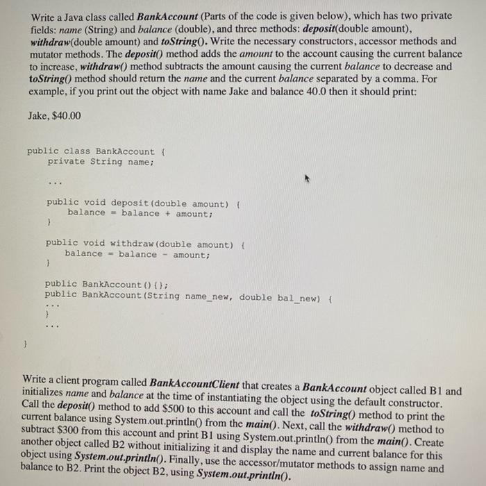 Solved A170_E01_Tran_Thu - BankAccount.Java Main - 12.java 1 | Chegg.com