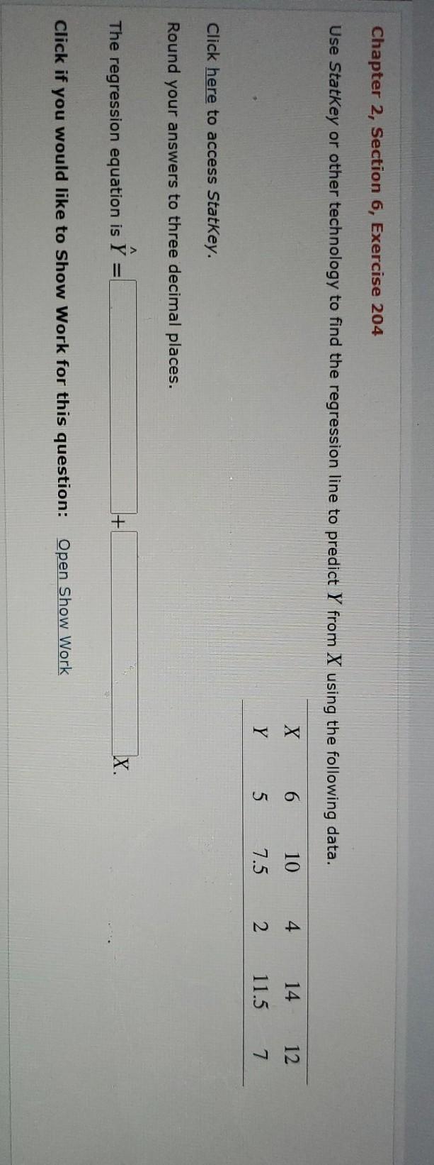 Solved Chapter 2, Section 6, Exercise 204 Use StatKey or | Chegg.com