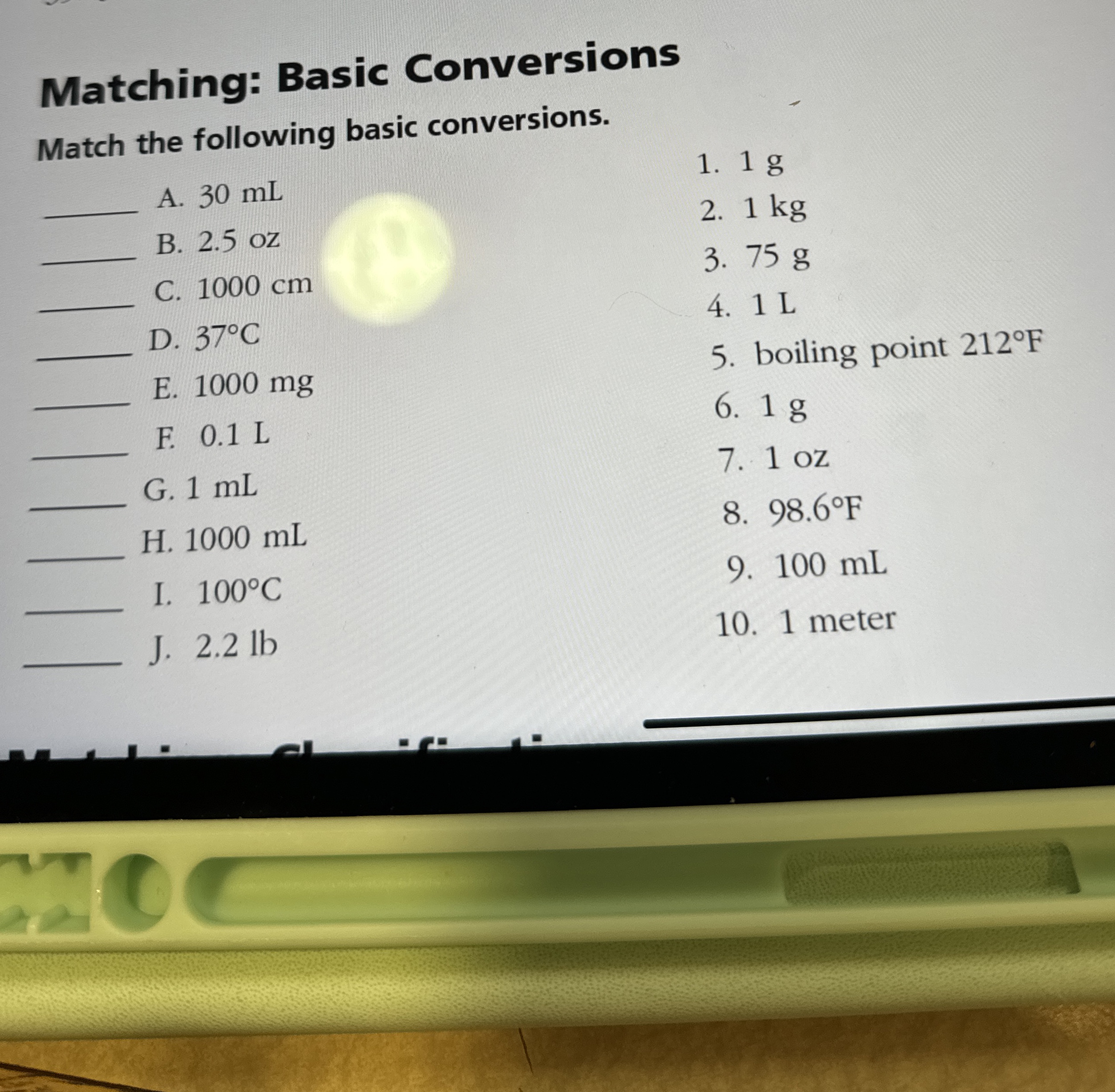 Solved by an EXPERT Matching: Basic ConversionsMatch the following basic | Chegg.com