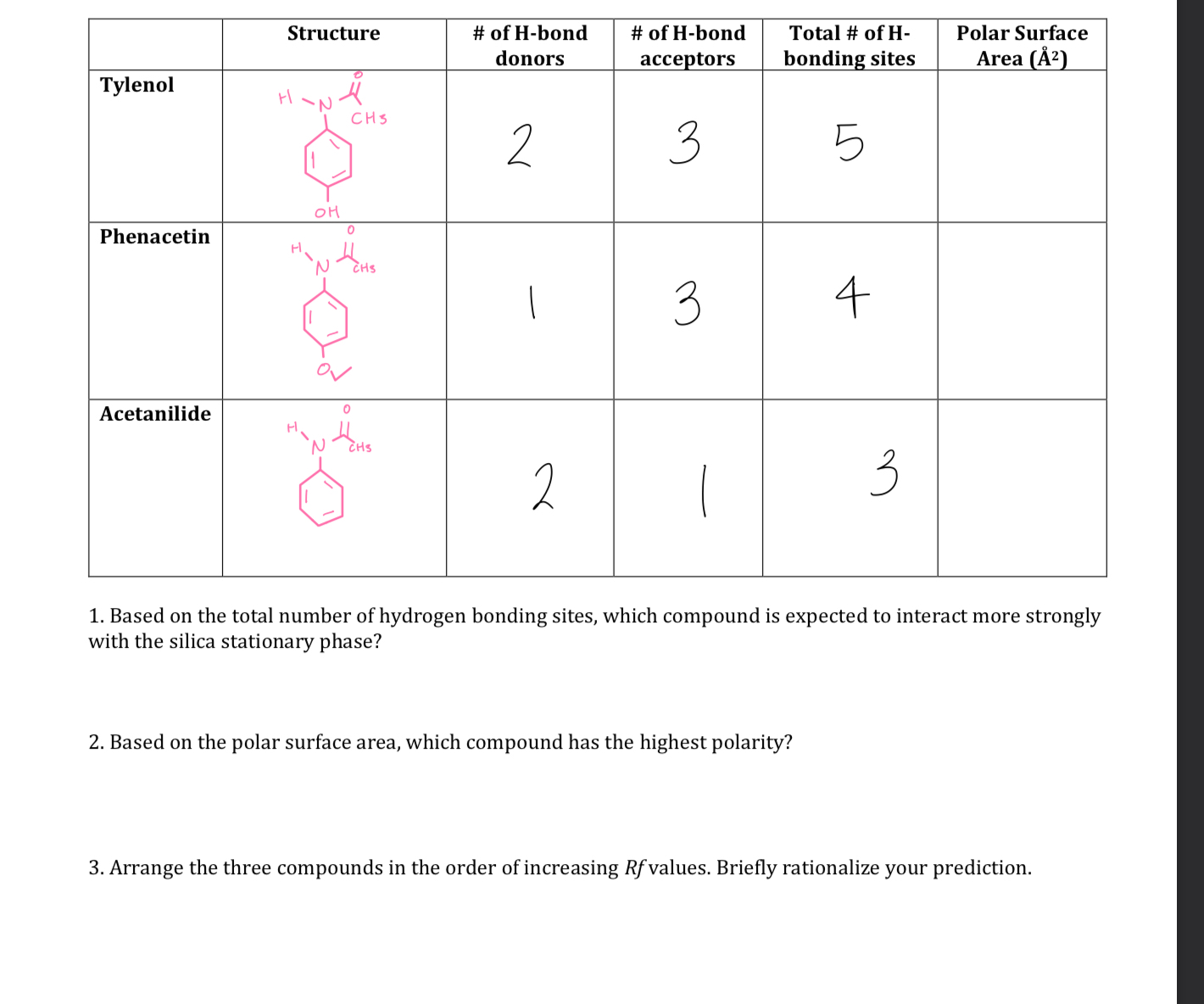 Solved Based on the total number of hydrogen bonding sites, | Chegg.com