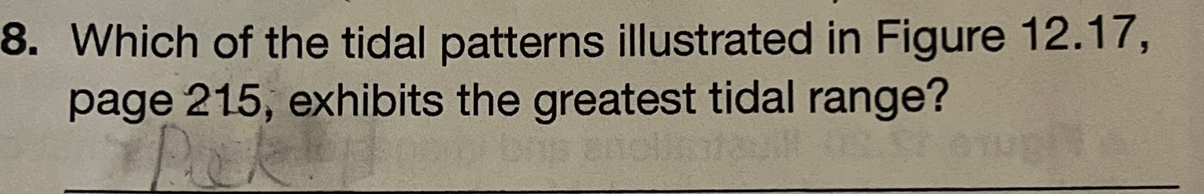 Solved Which of the tidal patterns illustrated in Figure | Chegg.com