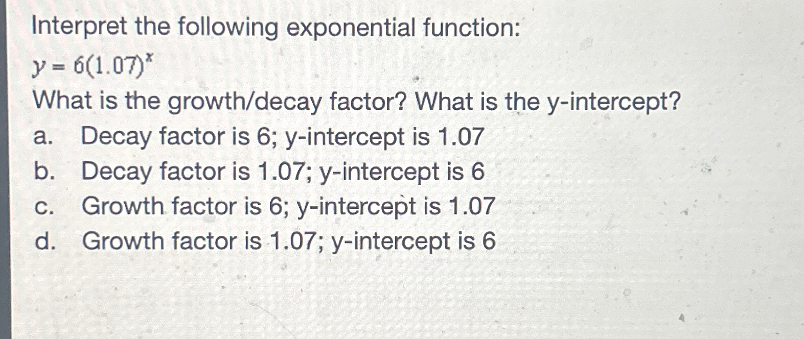 Solved Interpret the following exponential | Chegg.com