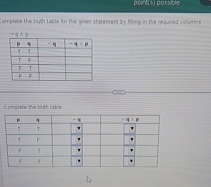 Solved Complete the truth table for the given statement by | Chegg.com