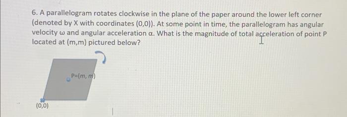 6. A parallelogram rotates clockwise in the plane of | Chegg.com