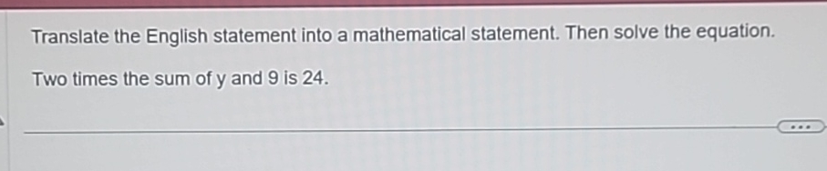 Solved Translate the English statement into a mathematical | Chegg.com