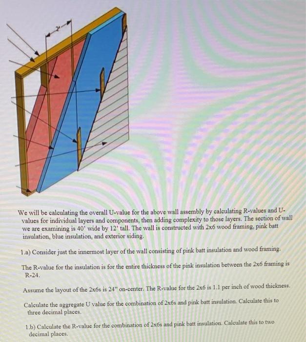 Solved We will be calculating the overall U-value for the | Chegg.com