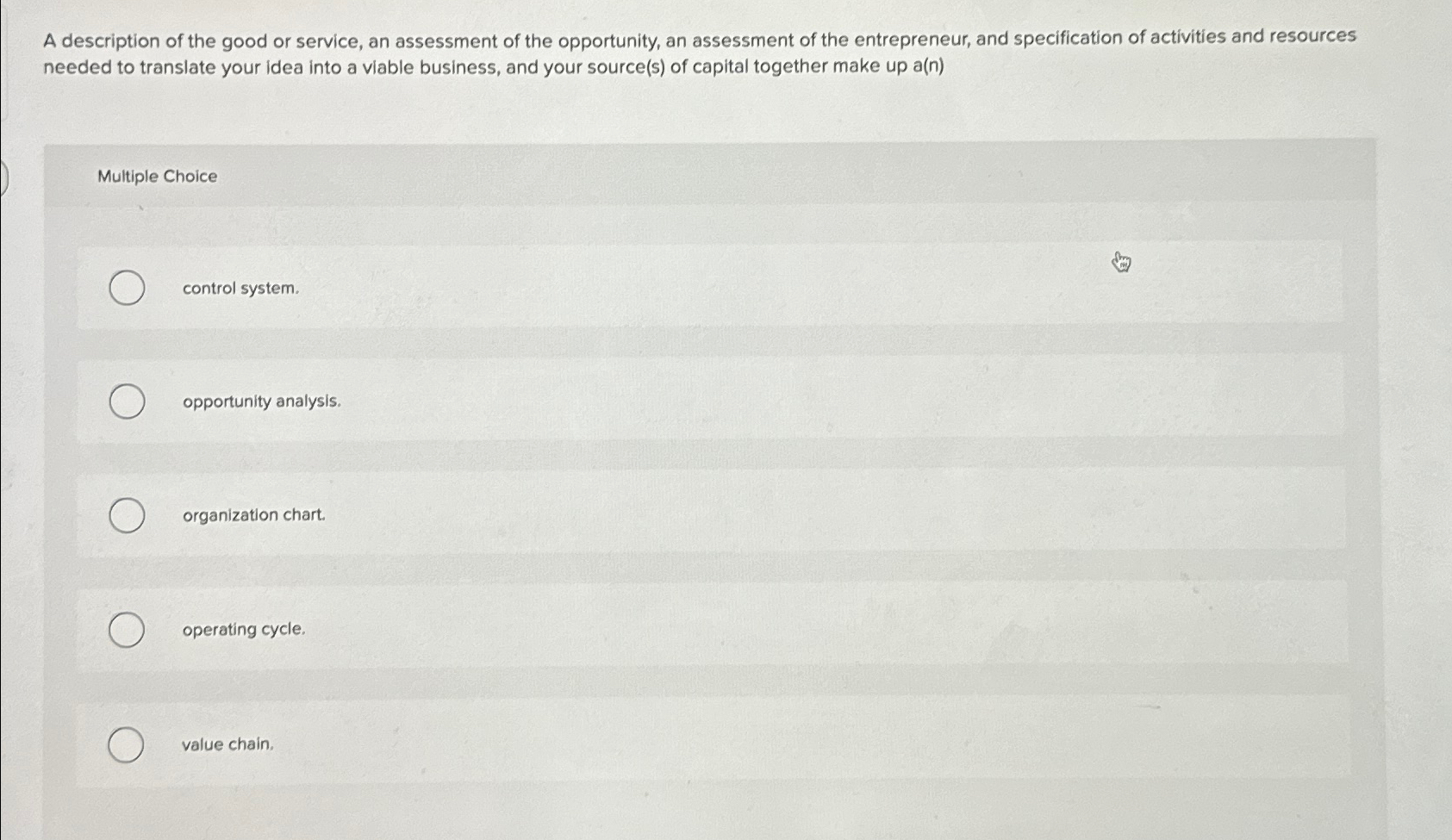 Solved A description of the good or service, an assessment | Chegg.com