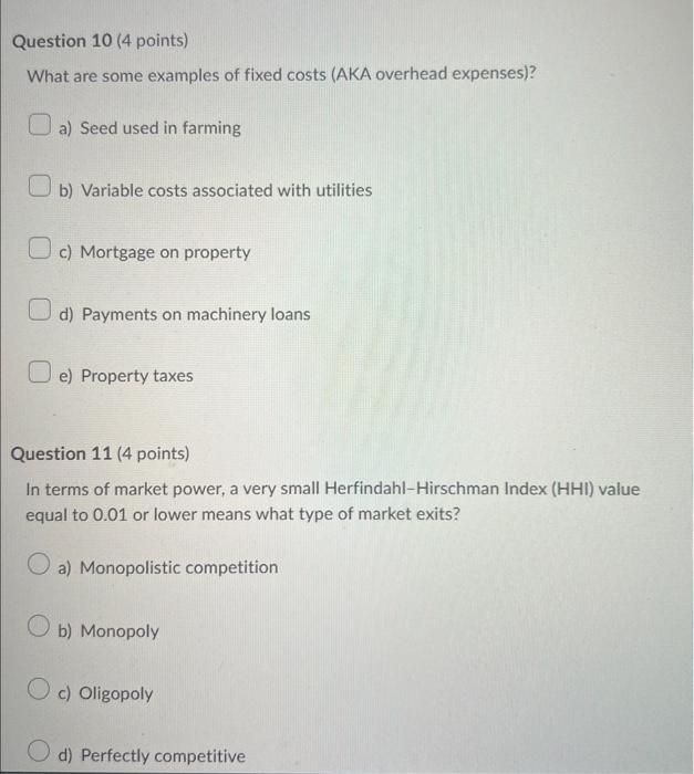 Solved Question 10 (4 points) What are some examples of | Chegg.com