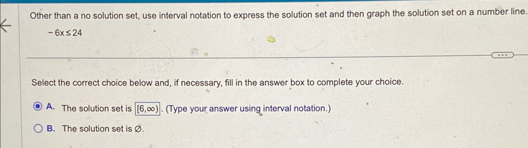 Other than a no solution set, use interval notation | Chegg.com