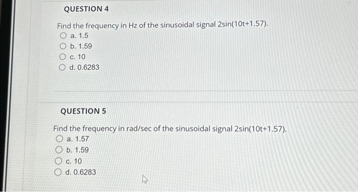 Solved Find the peak amplitude of the sinusoidal signal | Chegg.com
