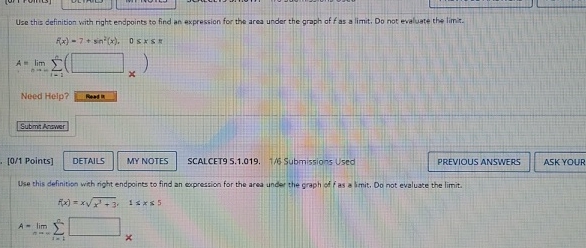 Solved Use this definition with right endpoints to find an | Chegg.com