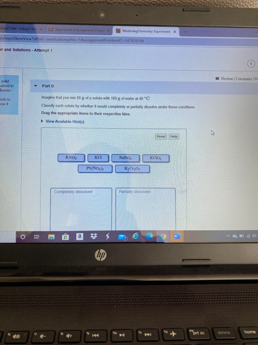 Solved MasterChemistry Experiment X m/myct/itemView?offset | Chegg.com