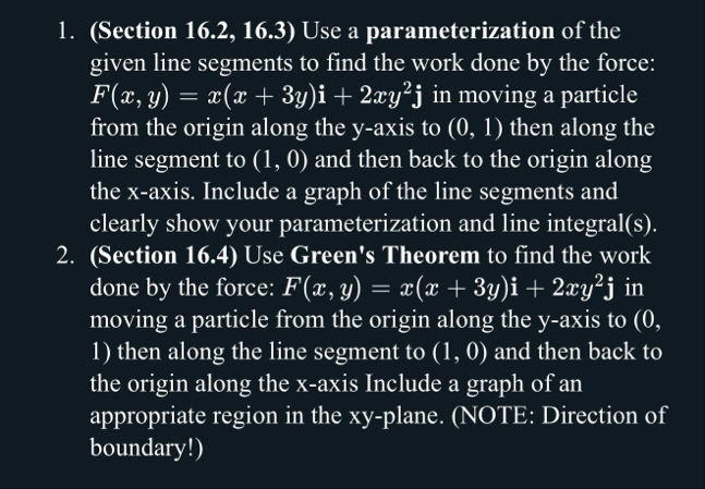 Solved (Section 16.2, 16.3) ﻿Use a parameterization of the | Chegg.com