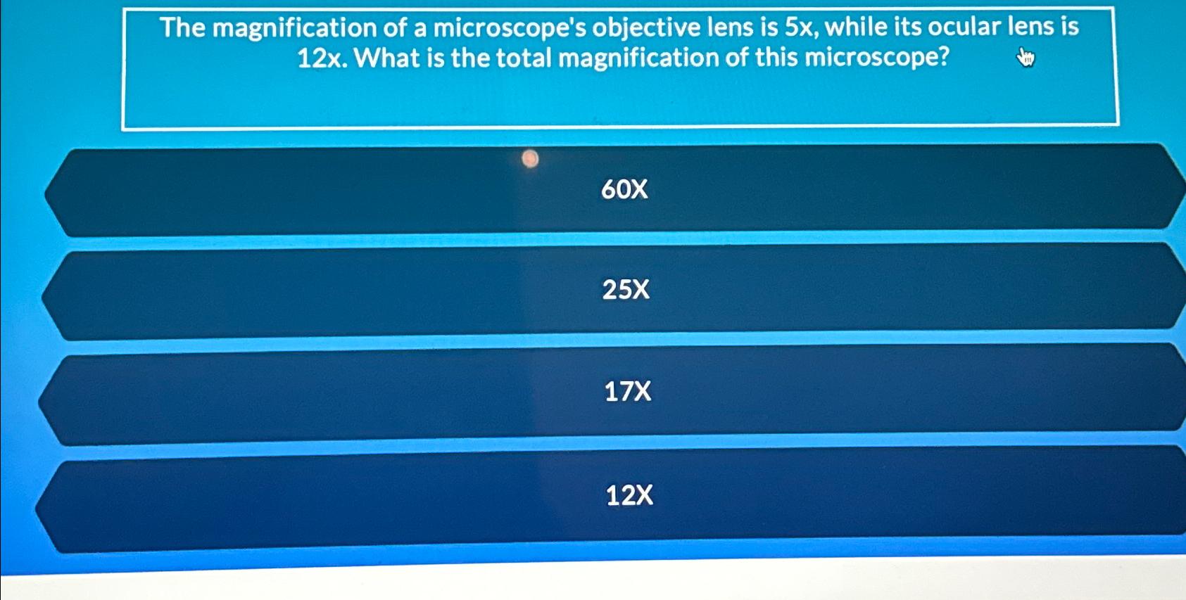 Solved The magnification of a microscope's objective lens is | Chegg.com