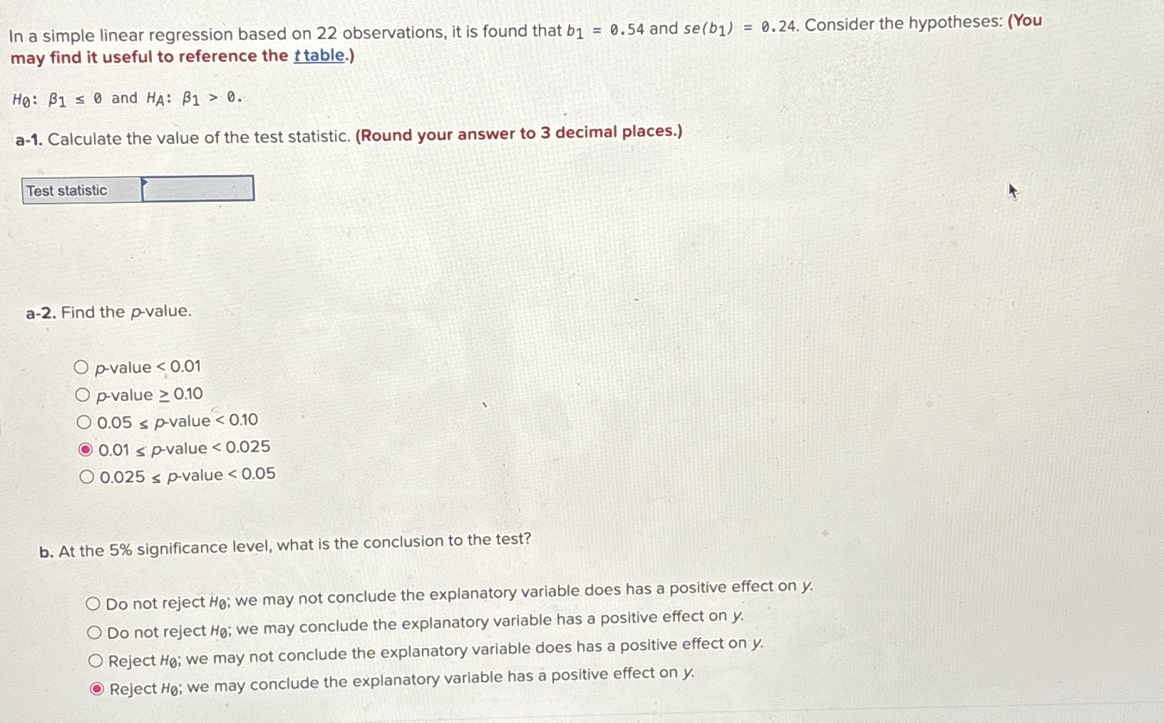 Solved In a simple linear regression based on 22 | Chegg.com