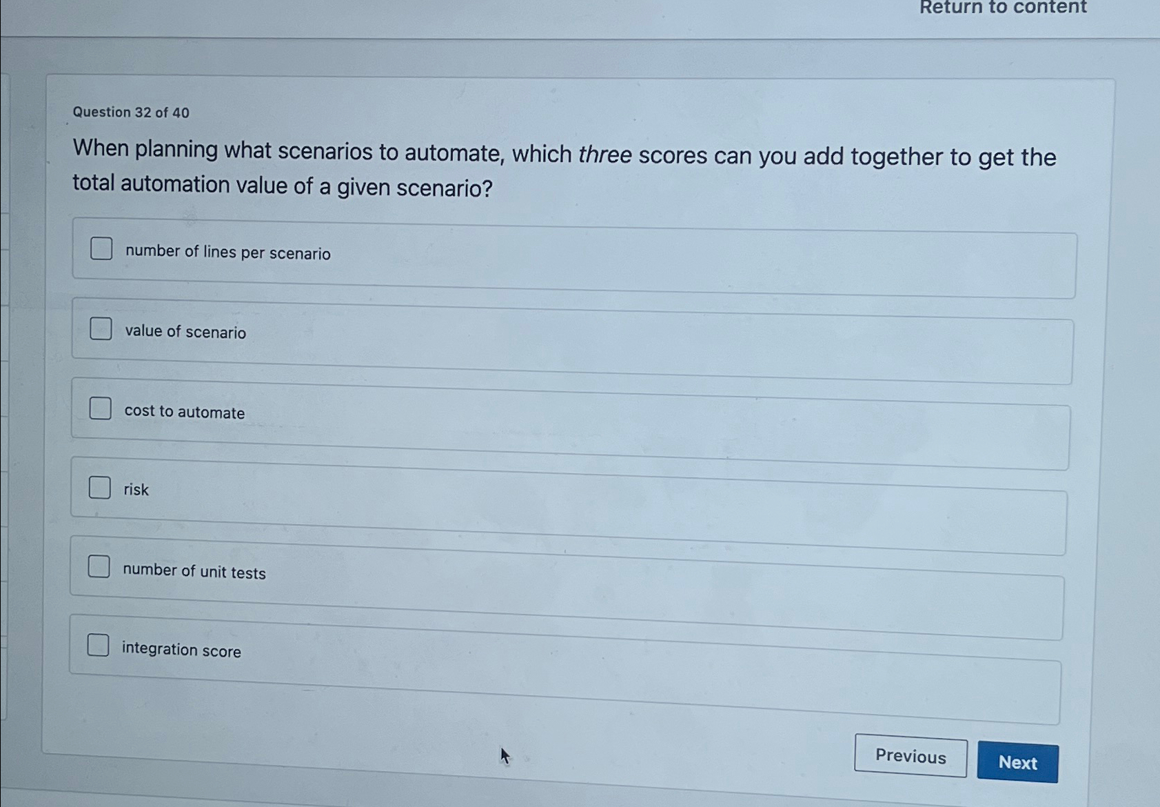 Solved Return to contentQuestion 32 ﻿of 40When planning what | Chegg.com