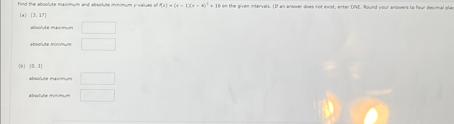 Solved A 3 17absolute Maximumabsolute Chegg