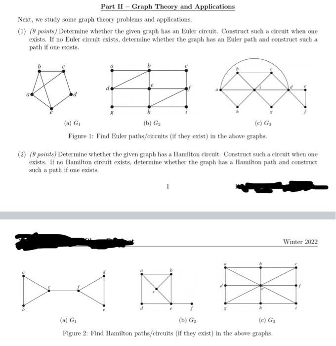 Solved Part II - Graph Theory and Applications Next, we | Chegg.com