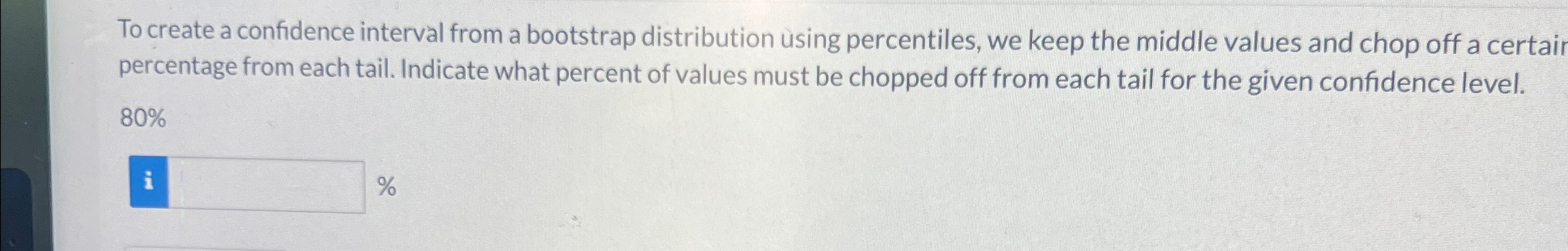 Solved To create a confidence interval from a bootstrap | Chegg.com
