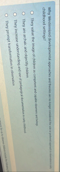 Why Westernized developmental approaches and theories | Chegg.com