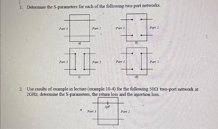 Solved Use ABCD parameters to determine the S-parameters in | Chegg.com