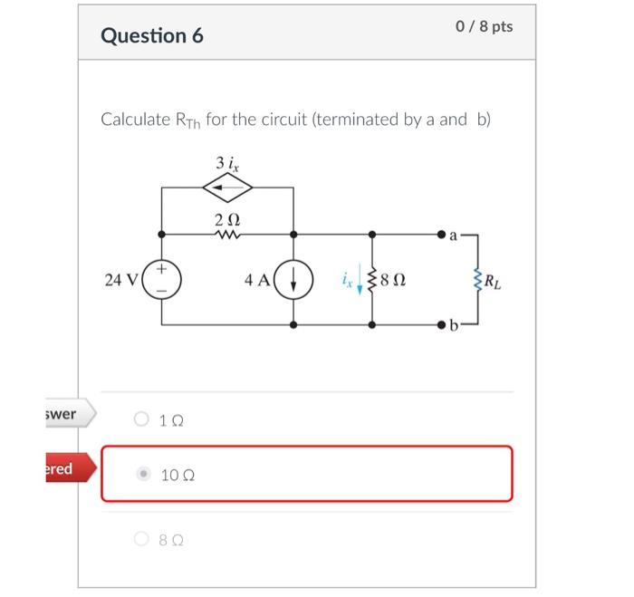 Solved Calculate RTh for the circuit (terminated by a and b | Chegg.com
