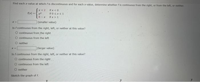 Solved Find each x-value at which f is discontinuous and for | Chegg.com