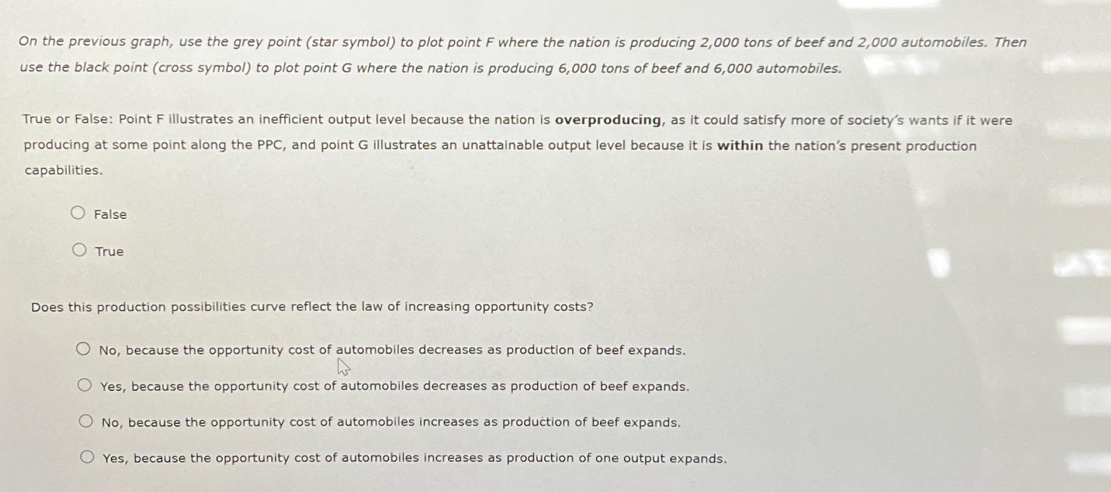 Solved On the previous graph, use the grey point (star | Chegg.com
