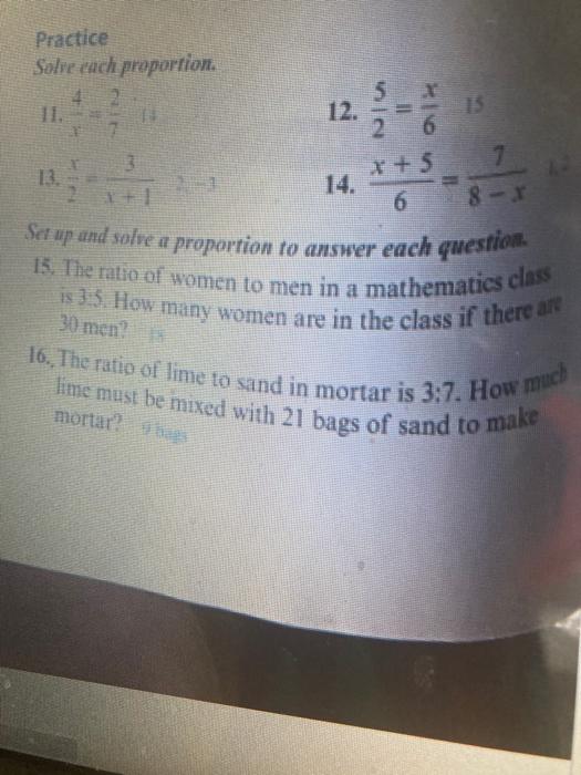 Solved Practice Solve each proportion. 1 12. 6 +3 6 13. 12. | Chegg.com