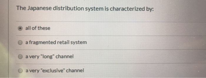 Solved: noextra information The Japanese distribution syst