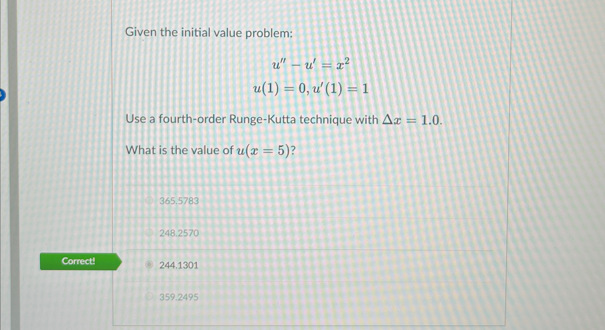 Solved Answer with MATLAB code Given the initial value | Chegg.com