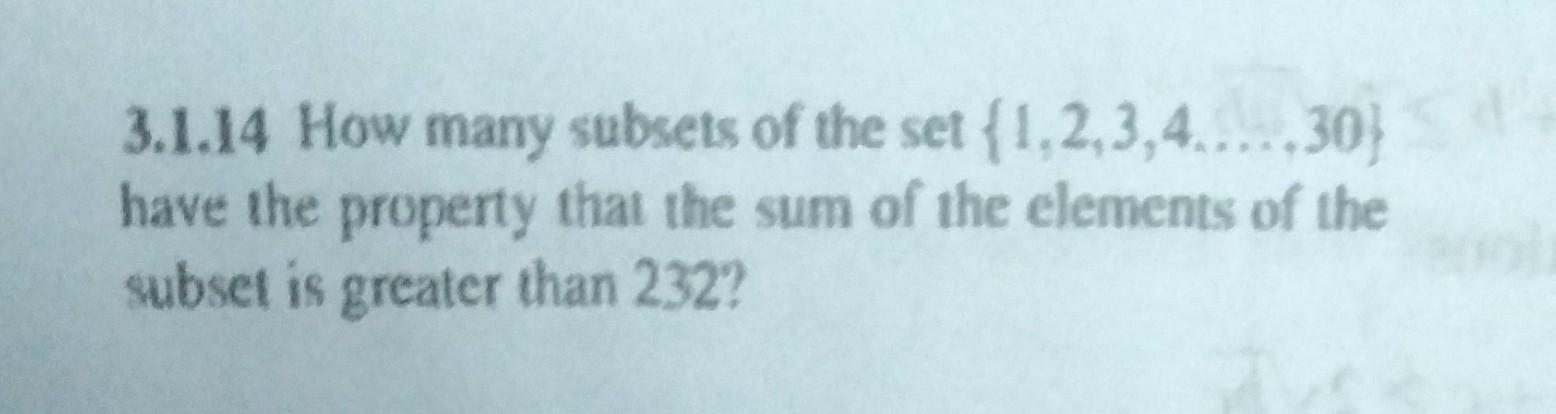 Solved 3114 How Many Subsets Of The Set 123430 