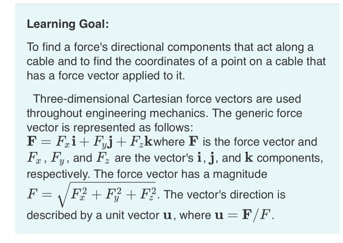 Solved Learning Goal: To find a force's directional | Chegg.com