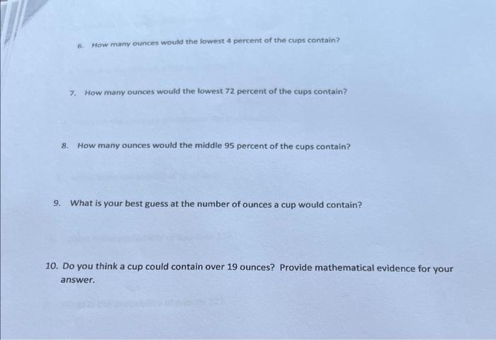 Solved Use the following data to answer questions 1 through | Chegg.com