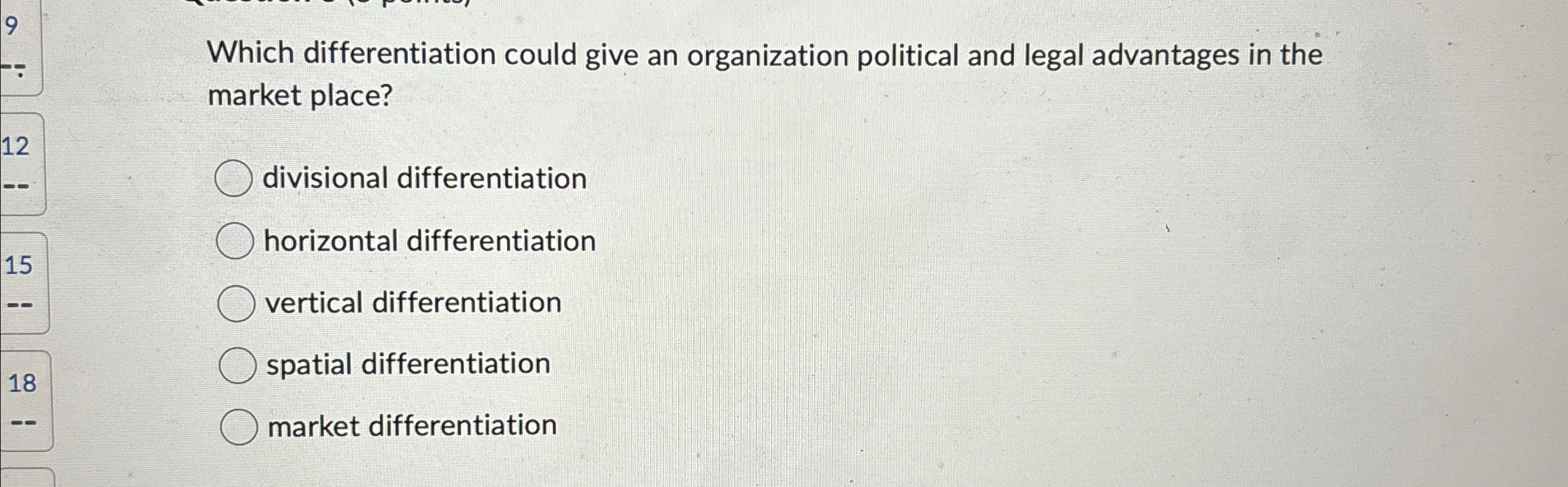Solved Which differentiation could give an organization | Chegg.com