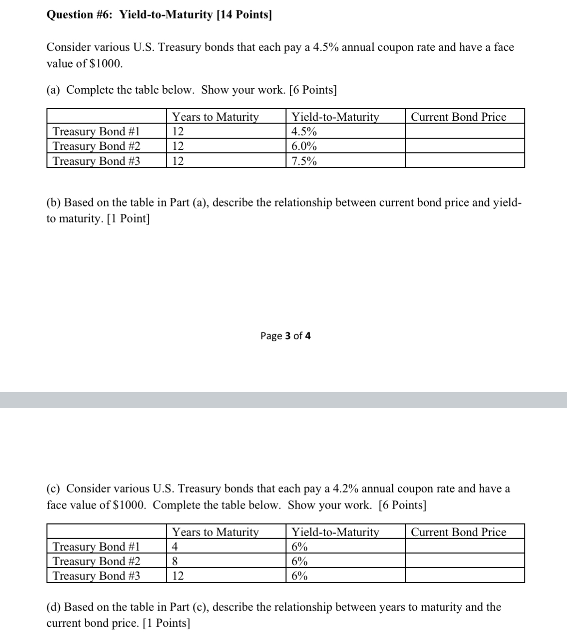 Solved Question #6: Yield-to-Maturity [14 ﻿Points]Consider | Chegg.com