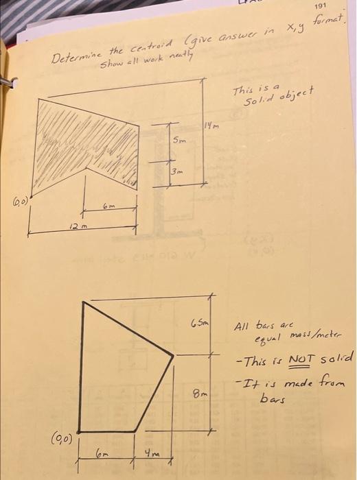Solved Determine the centroid Ggive answer in x,y format. | Chegg.com
