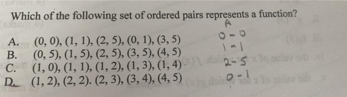 Solved Which of the following set of ordered pairs | Chegg.com