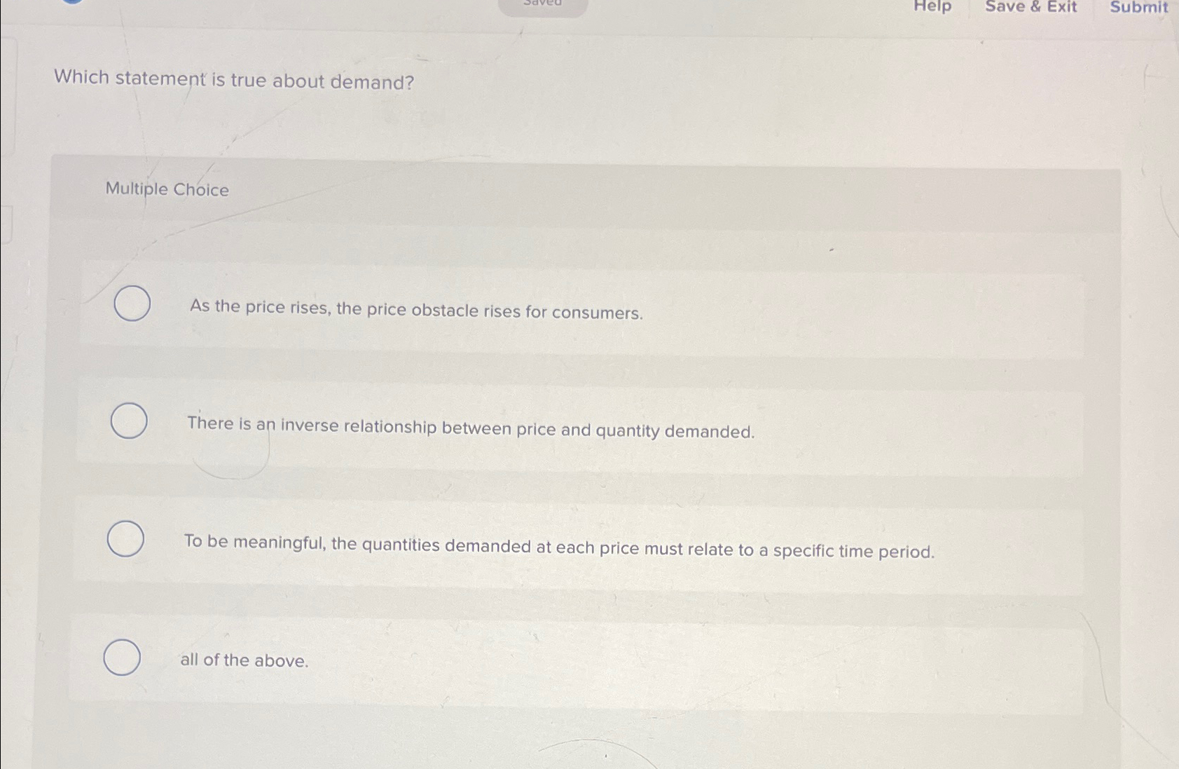 Solved Which statement is true about demand?Multiple | Chegg.com