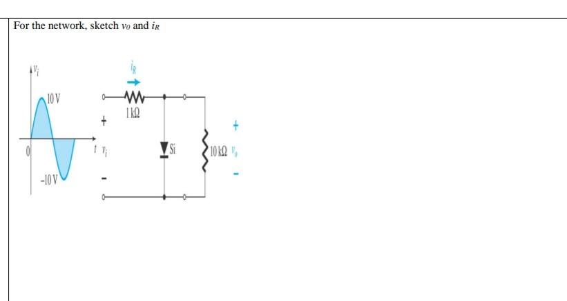 Solved For the network, sketch v0 and iR | Chegg.com