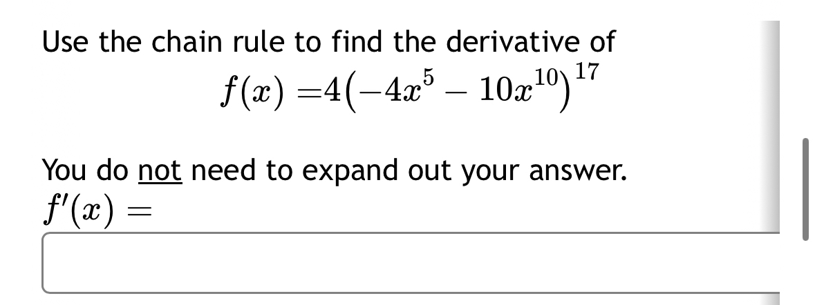 Solved Use the chain rule to find the derivative | Chegg.com