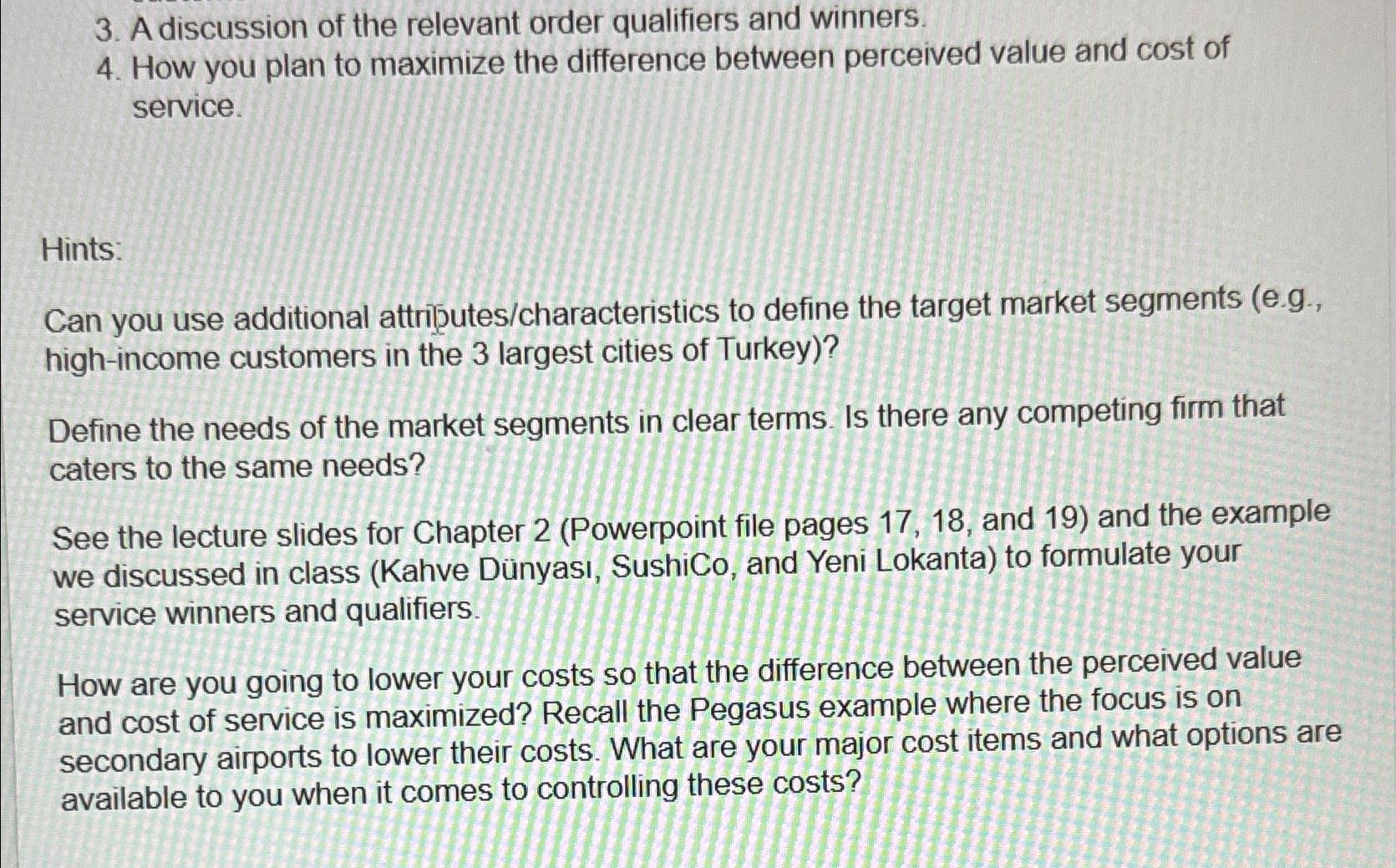 Solved A discussion of the relevant order qualifiers and | Chegg.com